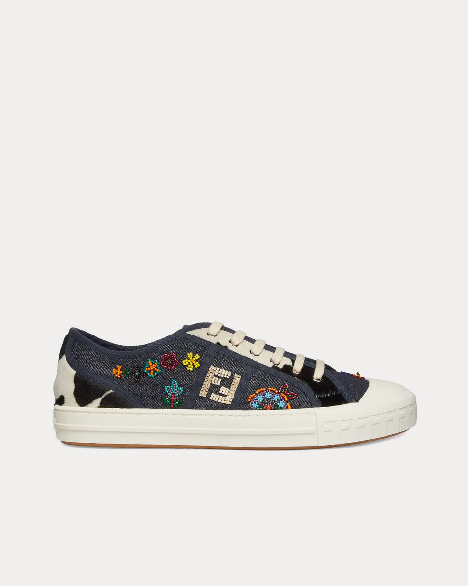 Fendi Domino Denim Blue Low Top Sneakers - Sneak in Peace