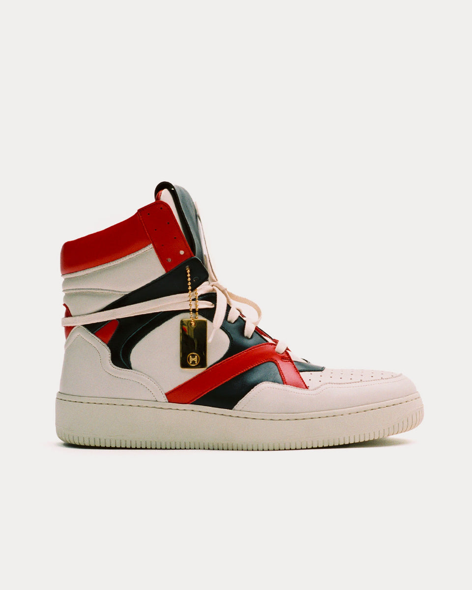 Human Recreational Services Mongoose Bone / Black / Red High Top ...