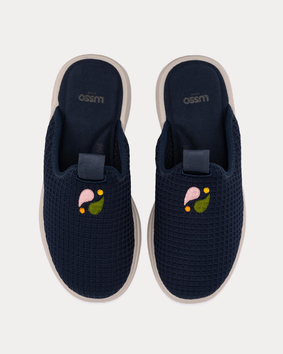Lusso Cloud x Jolie Pelli Navy Slip Ons - Sneak in Peace
