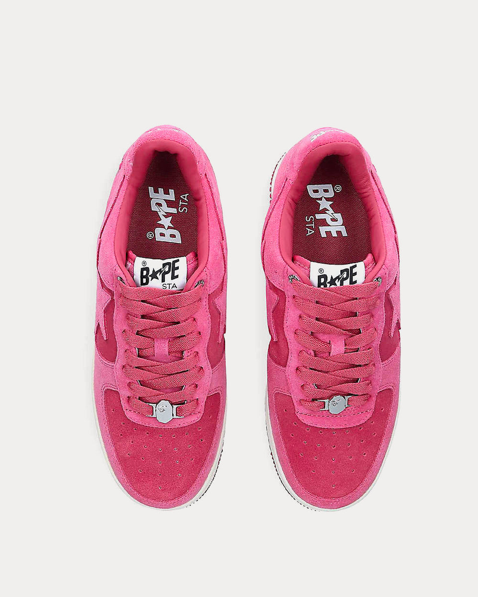 A Bathing APE BAPE STA Suede Pink Low Top Sneakers - Sneak in Peace