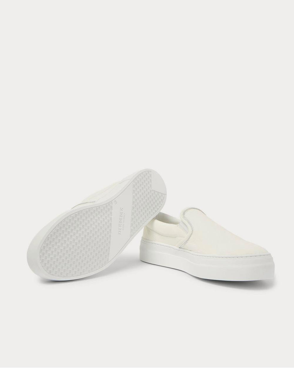 Diemme Garda Full-Grain Leather Slip-On Off-white slip on sneakers ...