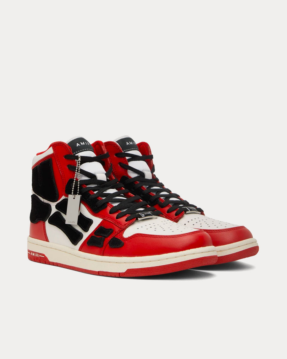 AMIRI Skel-Top Hi Red / White High Top Sneakers - Sneak in Peace