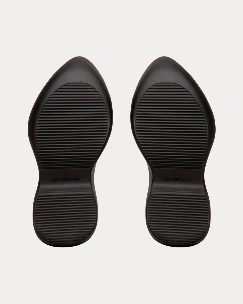 Balenciaga Men's Technoclog Rubber Matte Black Slip Ons
