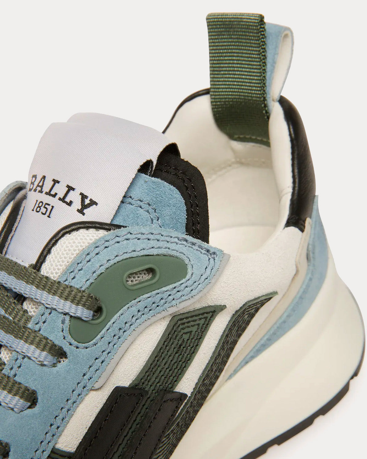 Bally Darky Leather Black / Dusty White / Light Blue Low Top Sneakers ...