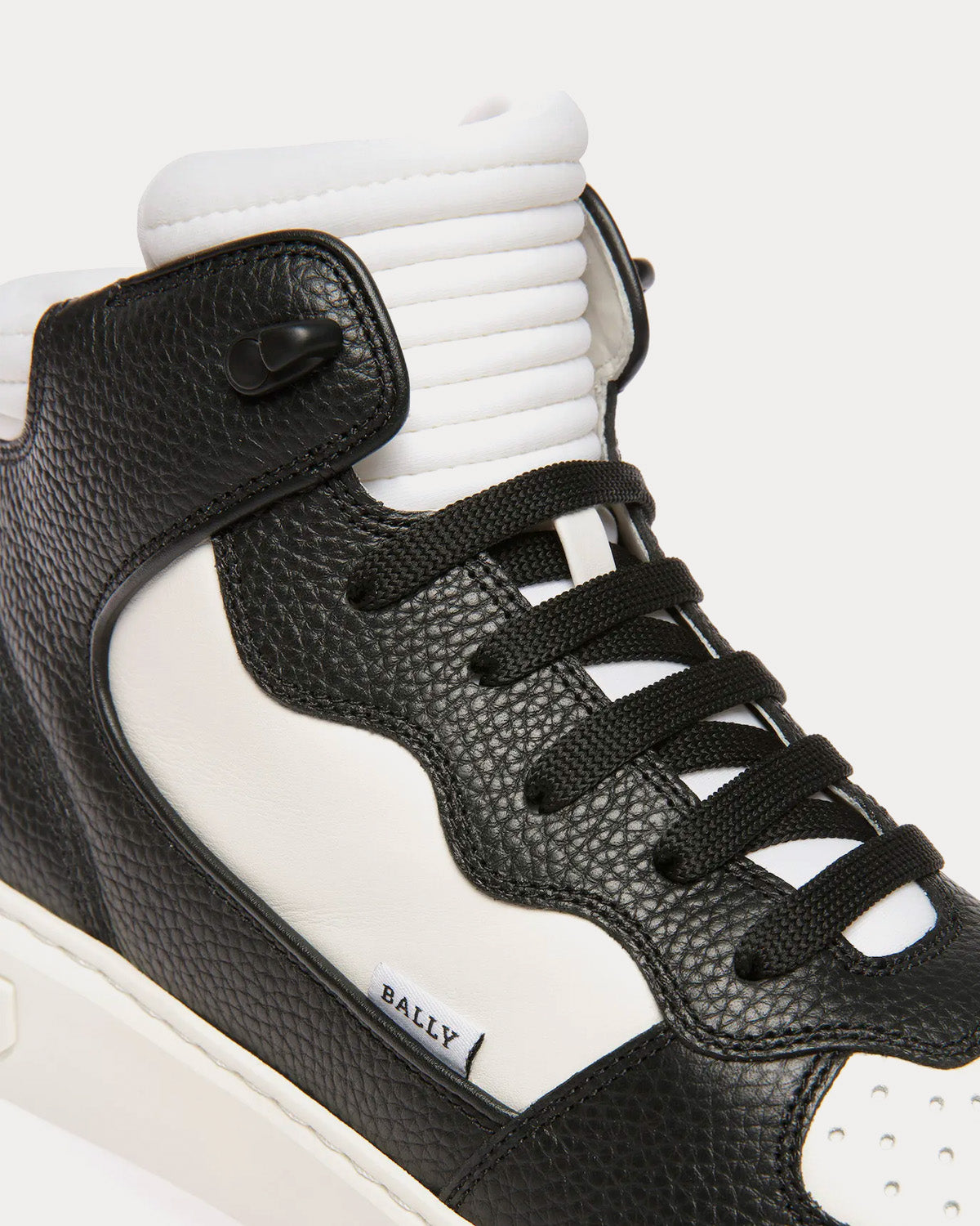 Bally Men's Martyn Leather & Fabric Black / White High Top Sneakers ...