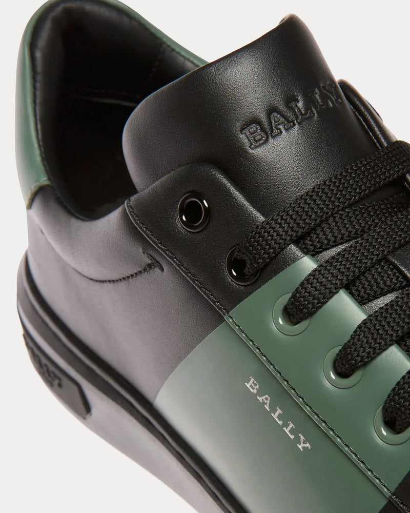Bally Men's Mitty Leather Black / Green Low Top Sneakers & Trainers