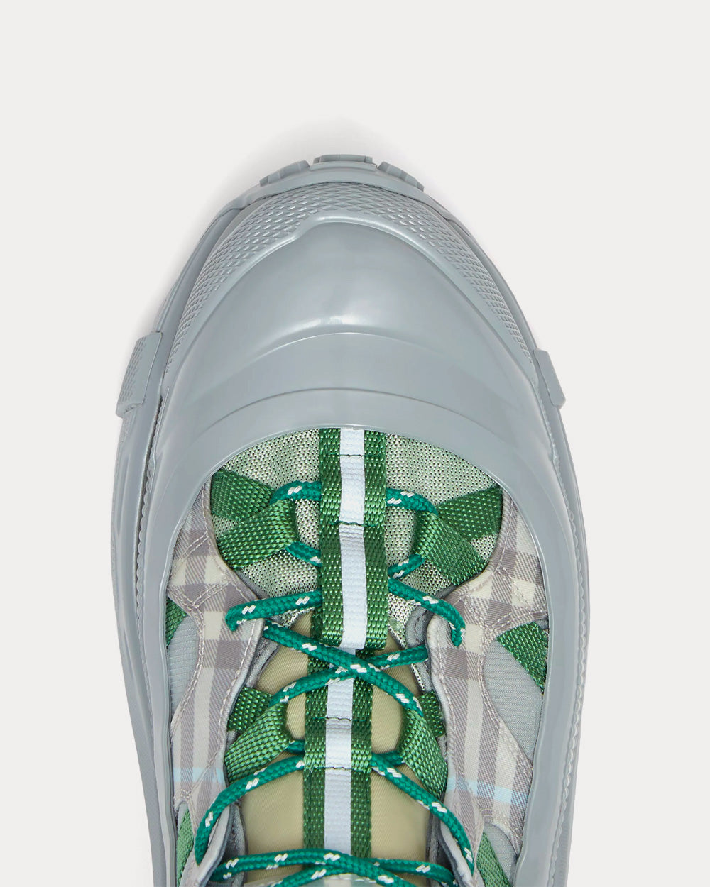 Burberry Men's Arthur Check Nylon Light Grey Low Top Sneakers & Trainers