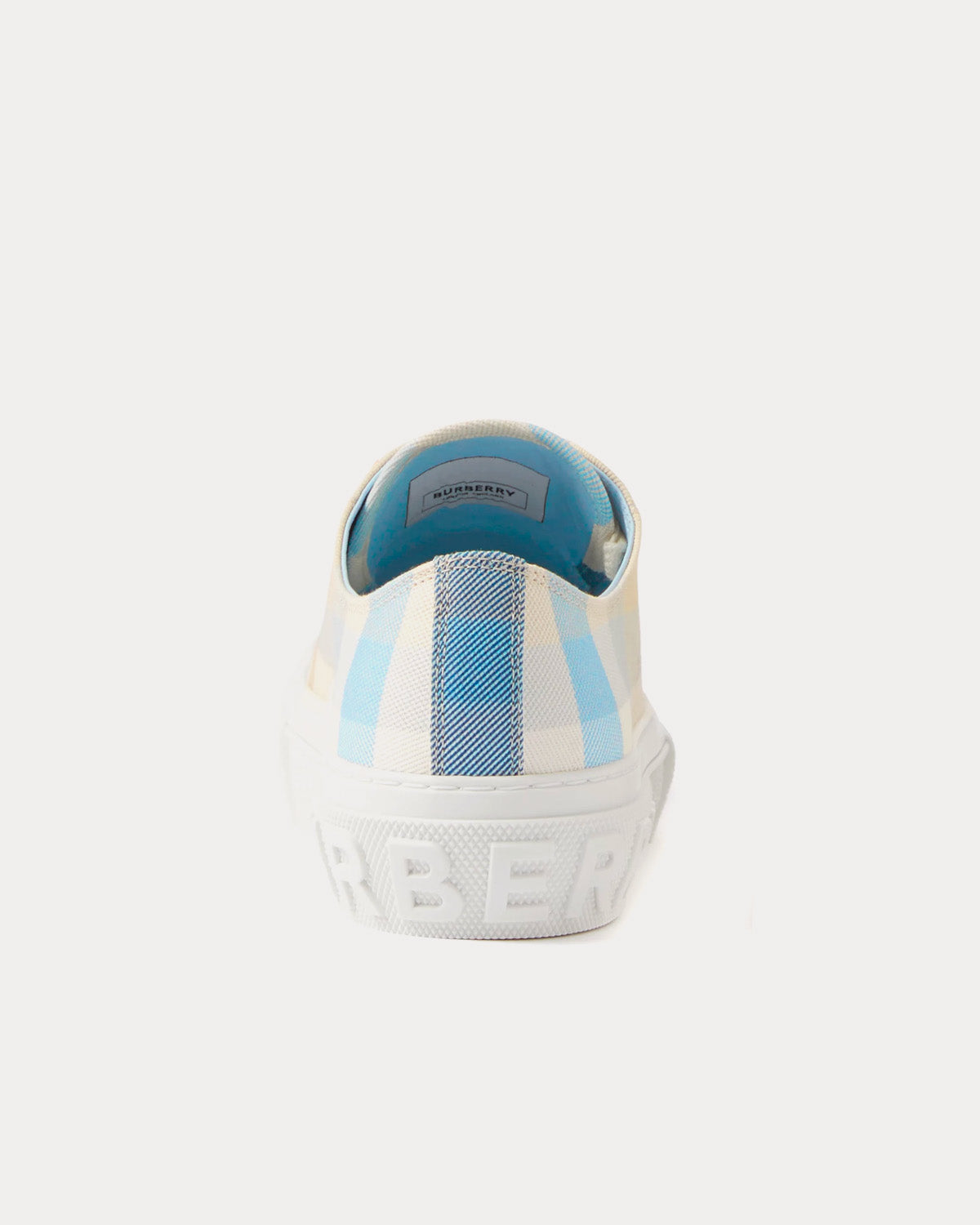 Burberry Women's Check Cotton Soft Blue Low Top Sneakers