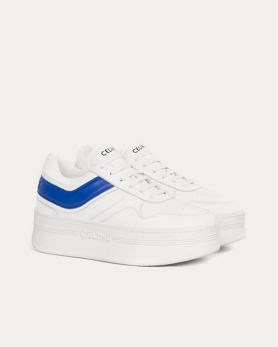 Celine Block With Wedge Outsole Optic White / Blue Low Top Sneakers ...