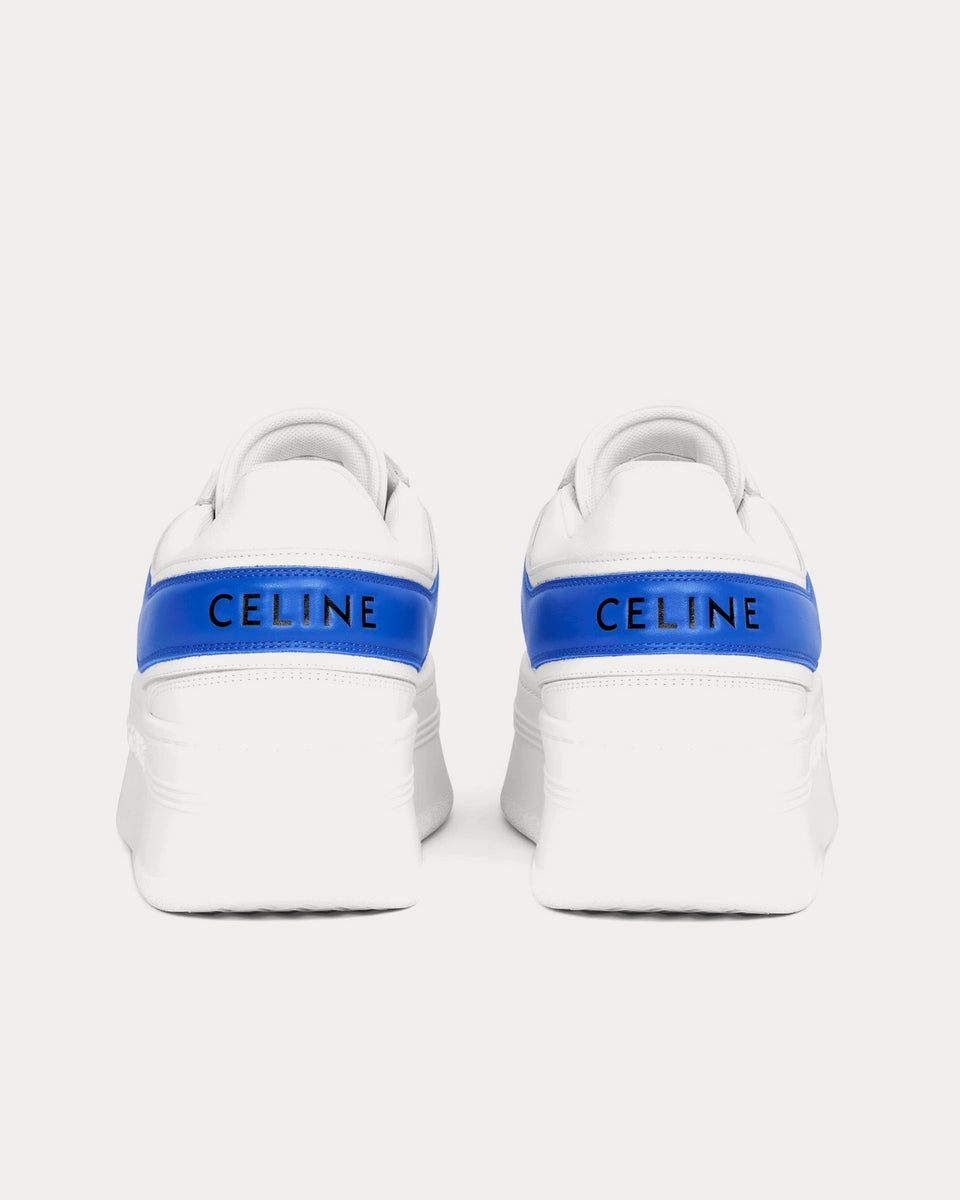 Celine Block With Wedge Outsole Optic White / Blue Low Top Sneakers ...