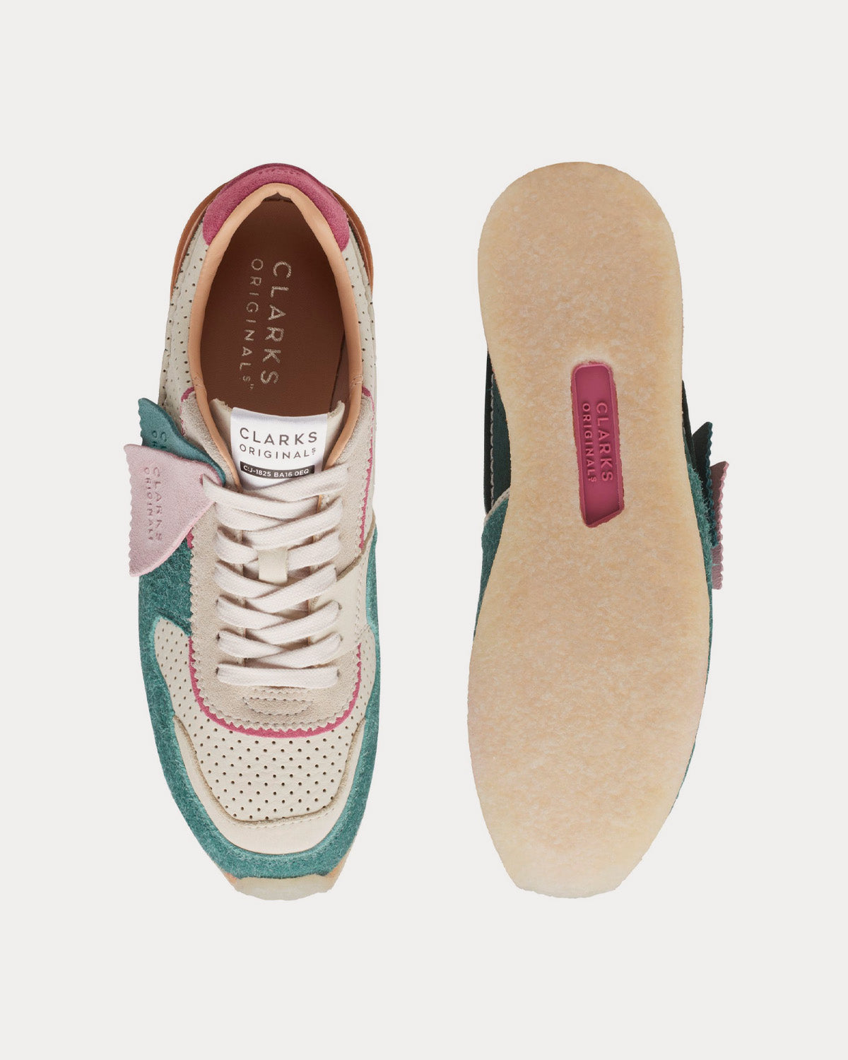 Clarks Women's Tor Run Green Combi Low Top Sneakers & Trainers