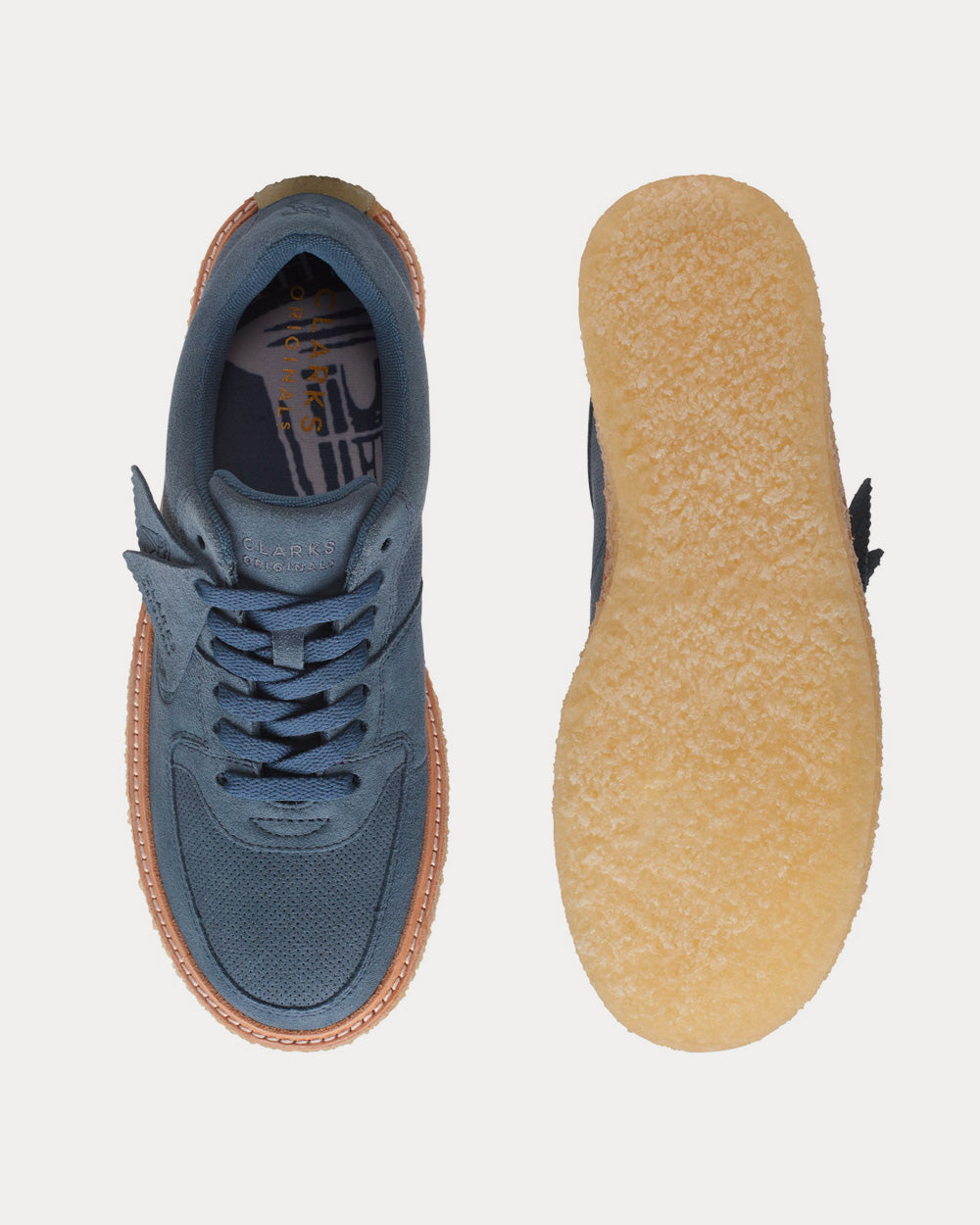 Clarks x Kith Sandford Suede Blue Low Top Sneakers - Sneak in Peace
