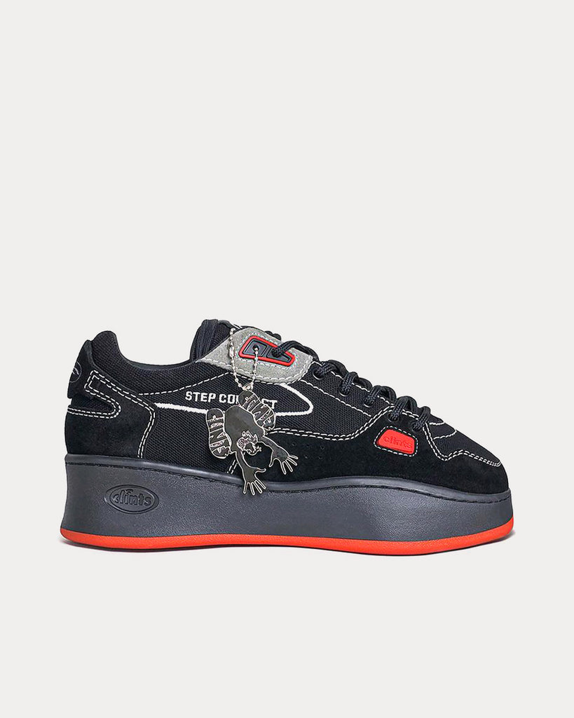 Clints Inc Stepper Black / Red Low Top Sneakers - Sneak in Peace