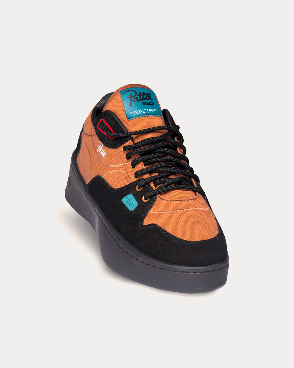 Clints Inc Unisex x Patta Steppers Black / Brown / Teal Green Low Top ...