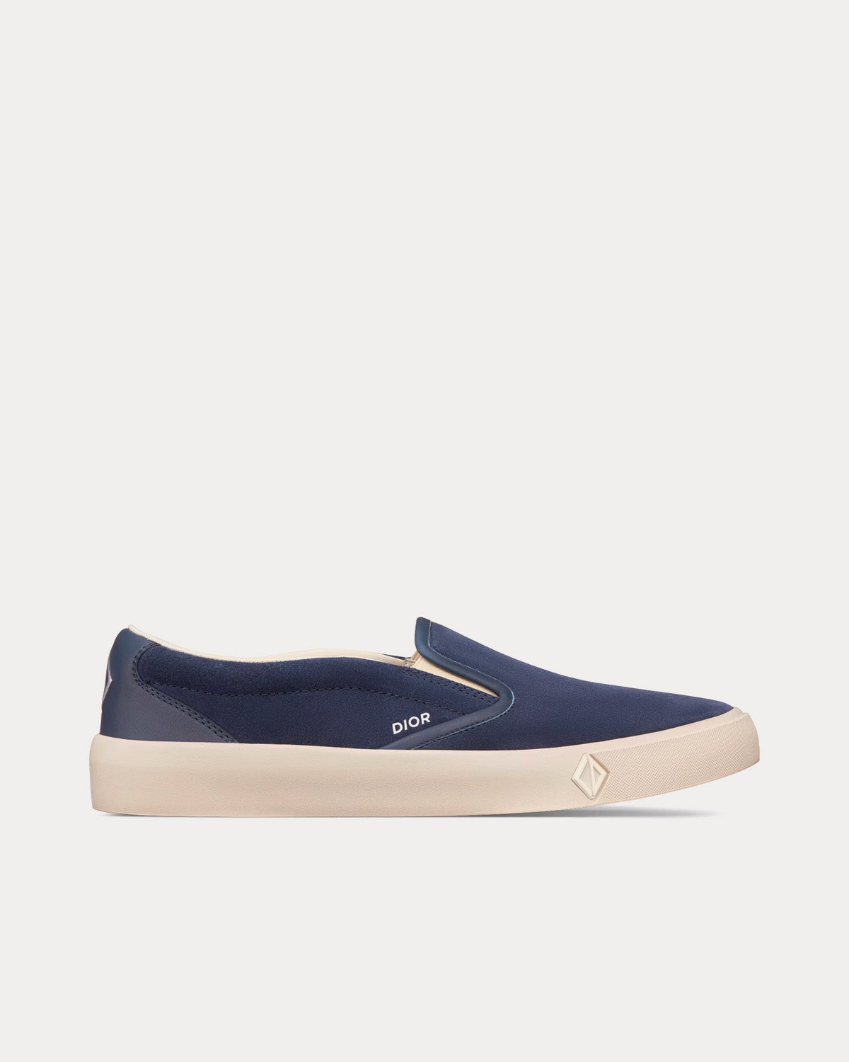 Dior Men's B101 Navy Blue Suede and Smooth Calfskin Slip On Sneakers ...