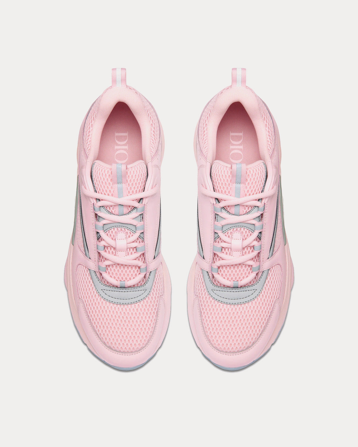 Dior B22 Pink Technical Mesh and Smooth Calfskin Low Top Sneakers ...