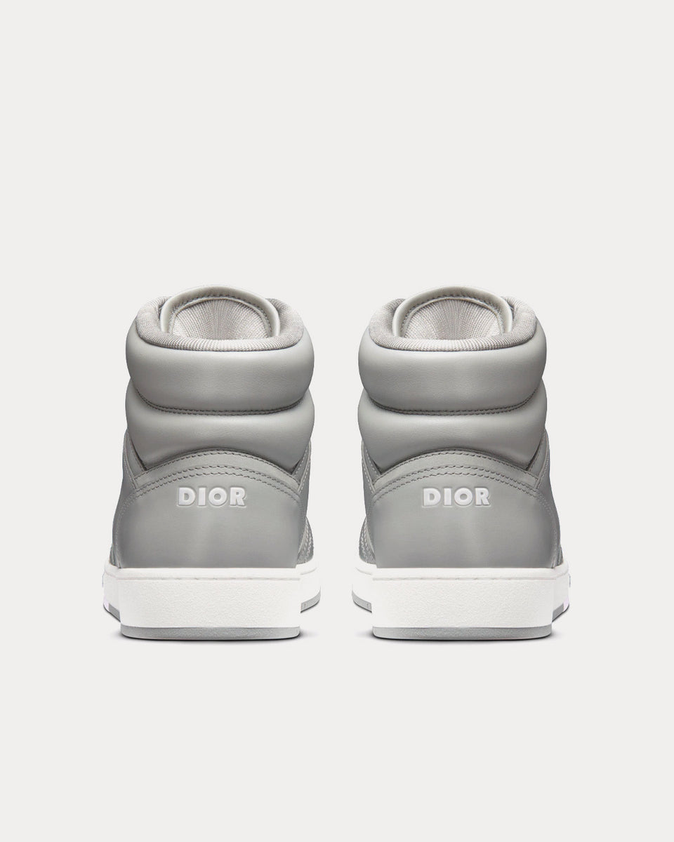 Dior B27 Dior Gray Smooth Calfskin and CD Diamond Canvas High Top ...