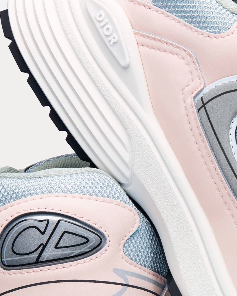 Dior B30 Gray Mesh and Light Pink and Gray Technical Fabric Low Top ...
