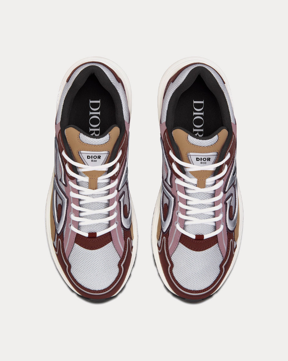 Dior B30 White Mesh and Brown and Beige Technical Fabric Low Top ...