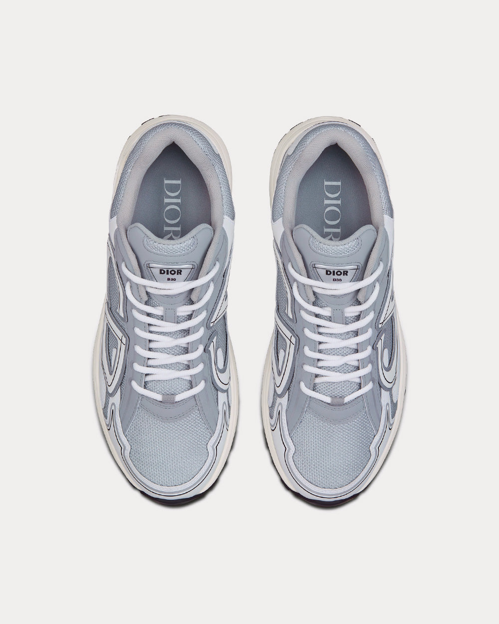 Dior B30 Gray Mesh and White Technical Fabric Low Top Sneakers - Sneak ...