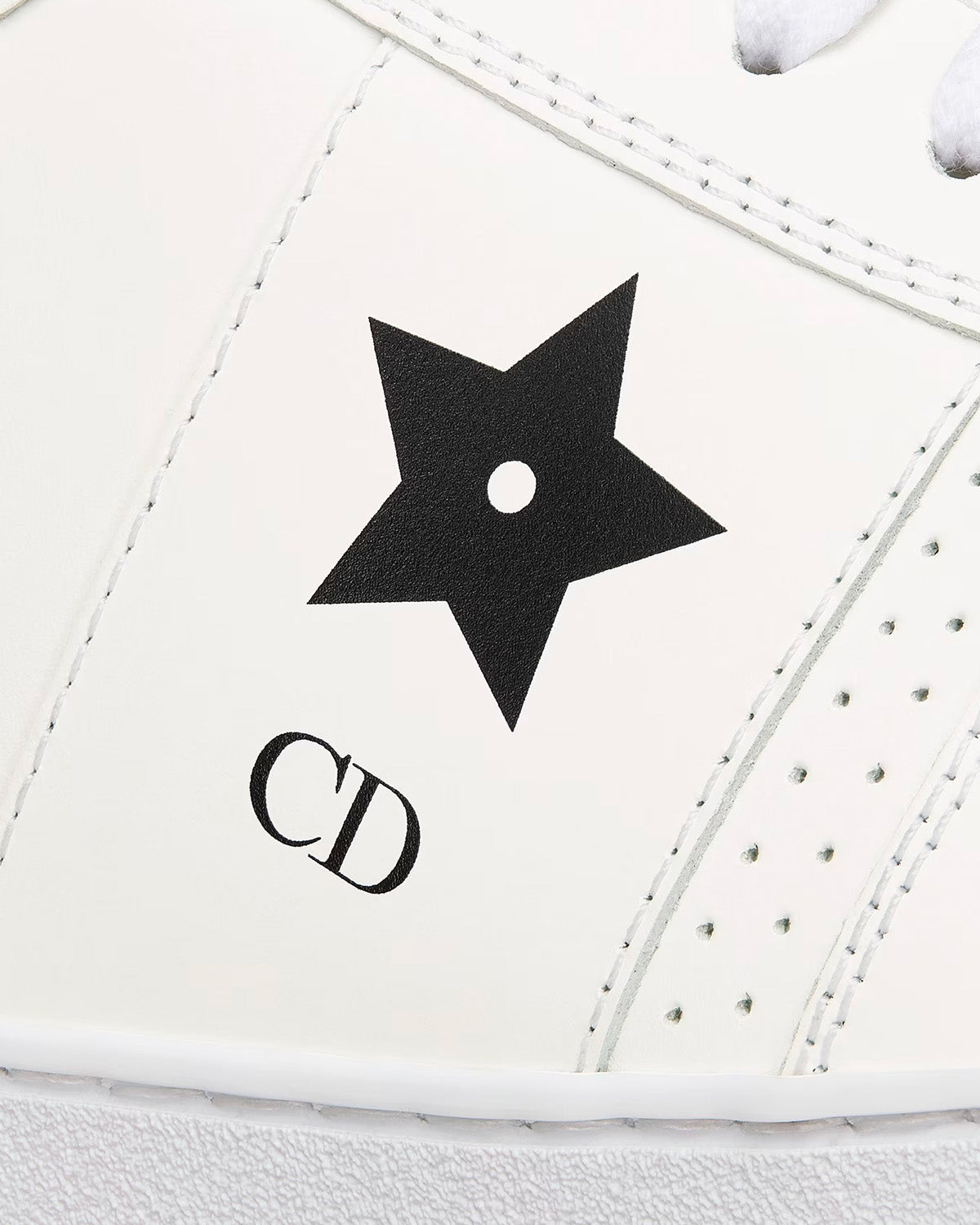 Dior Women's Dior Star Calfskin & Suede White High Top Sneakers & Trainers