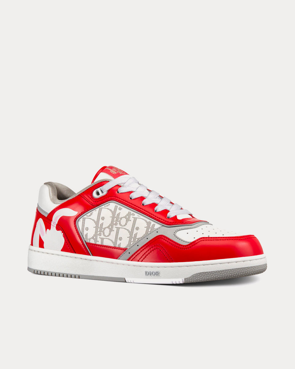 Dior x ERL B27 Red and White Smooth Calfskin and White Dior Oblique ...