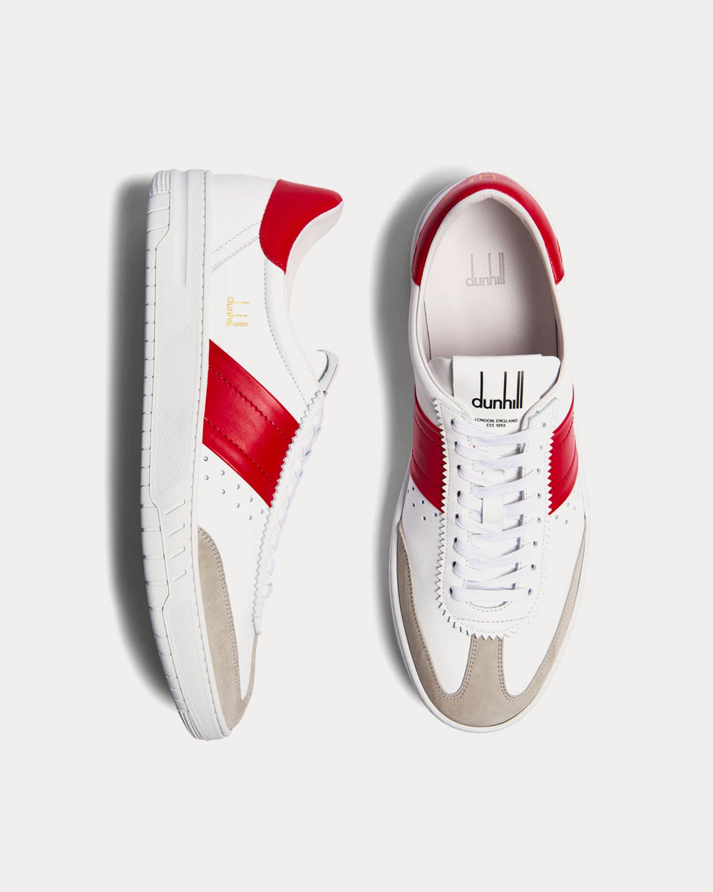 Buy Dunhill Men's Court Legacy Red / White Low Top Sneakers & Trainers