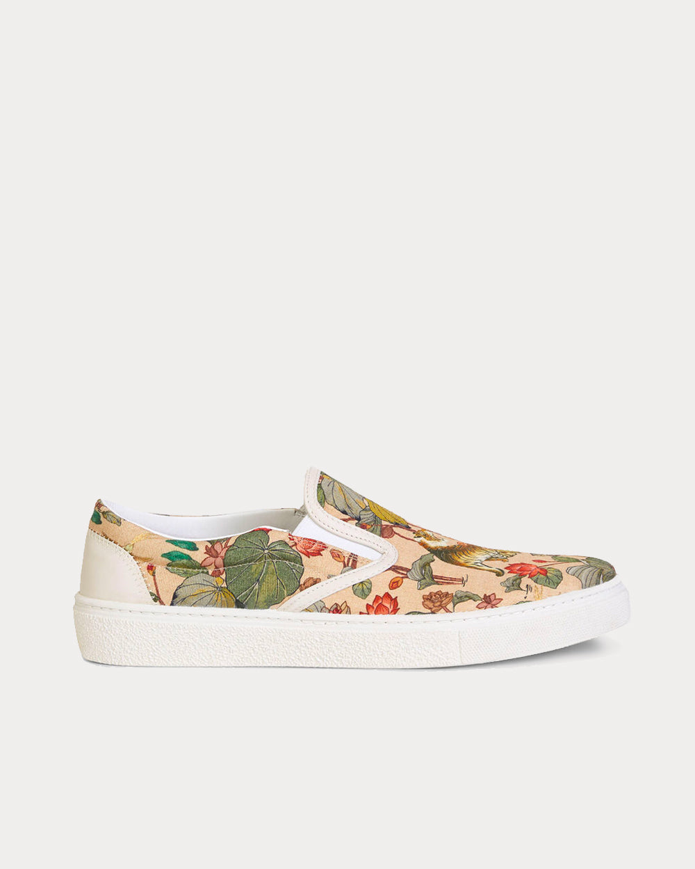 Etro Men's Tiger and Water Lily Print Slip On Sneakers & Trainers
