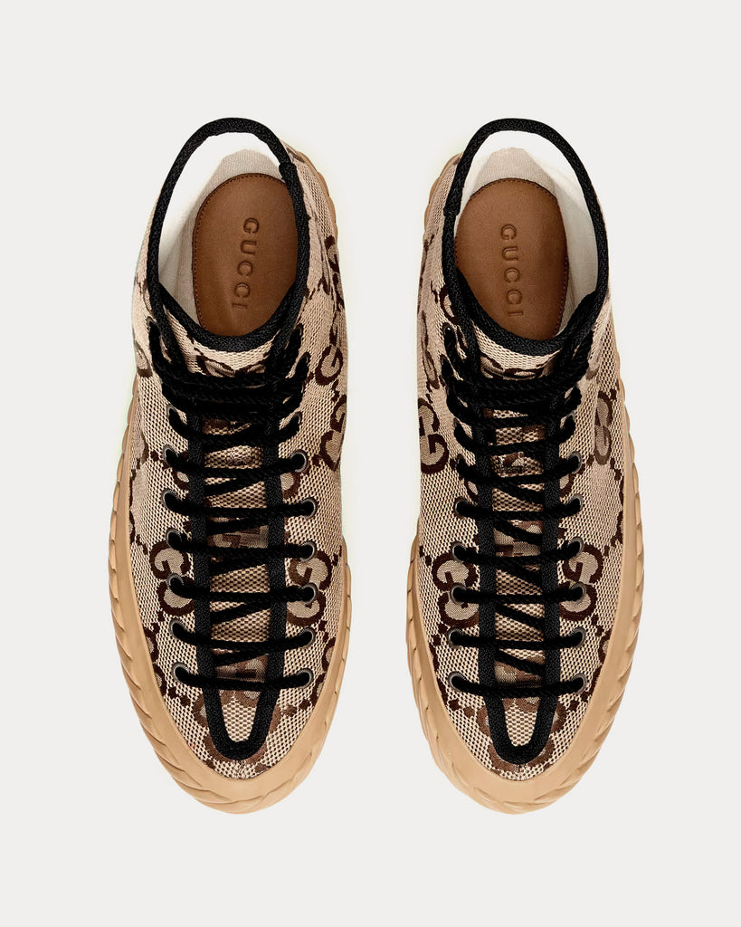 Gucci Maxi GG Canvas Camel / Ebony High Top Sneakers - Sneak in Peace
