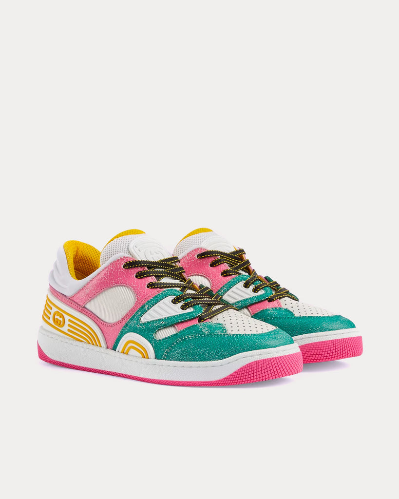 Gucci Basket Leather Multicolour Low Top Sneakers - Sneak in Peace