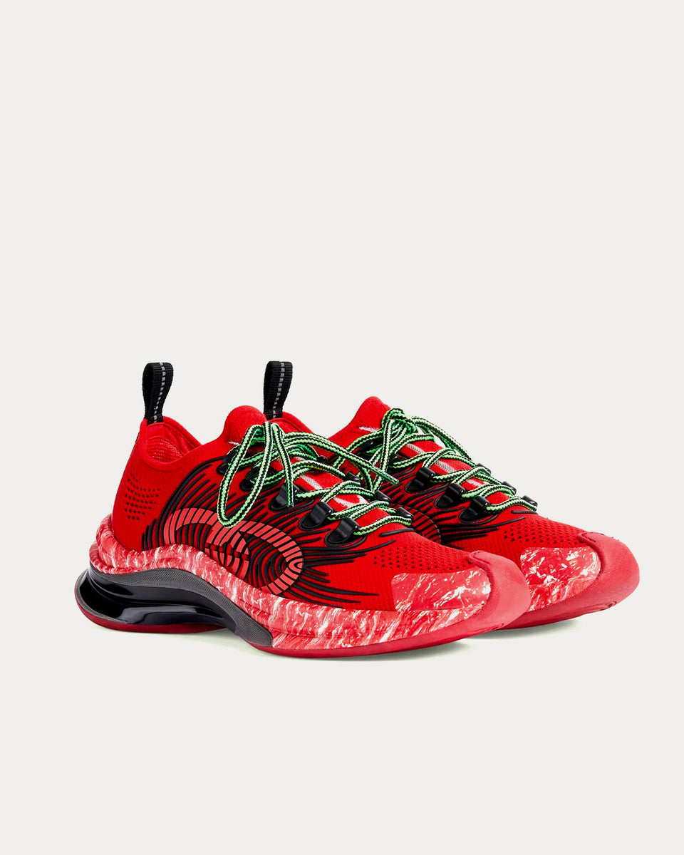 Gucci Run Technical Knit Fabric Red Running Shoes - Sneak in Peace