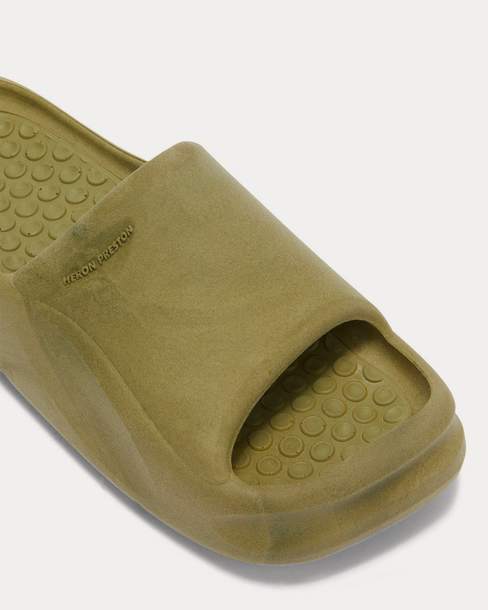 Heron Preston Eco Moulded Khaki Slides - Sneak in Peace