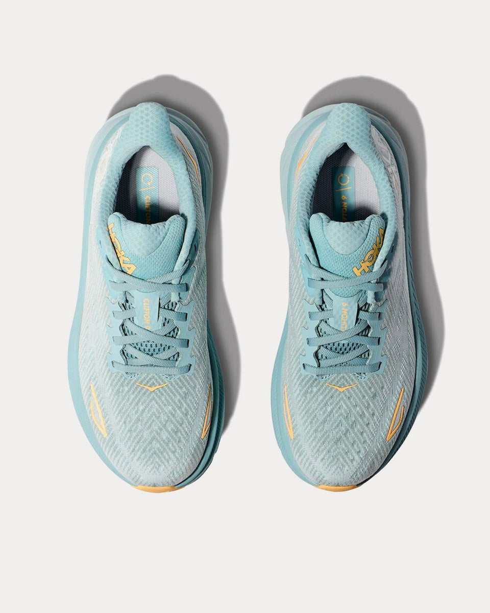Hoka Clifton 9 Cloud Blue / Ice Flow Running Shoes - Sneak in Peace