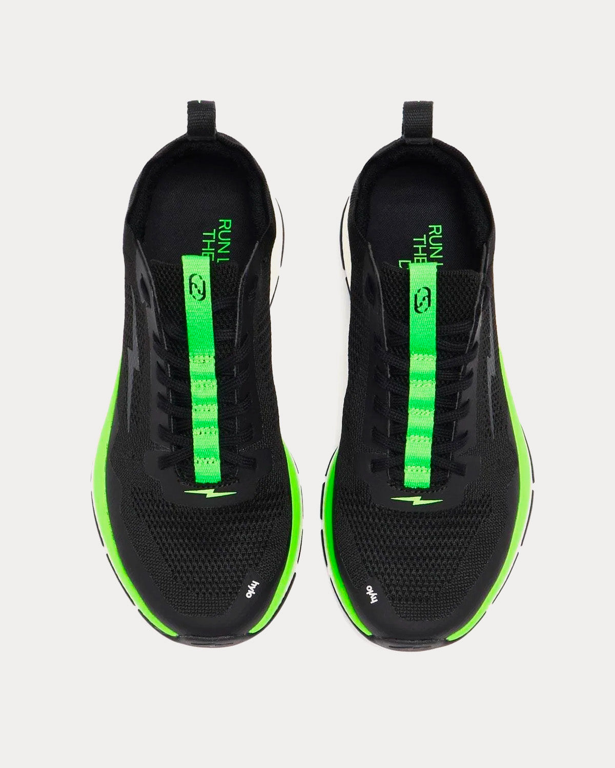 Hylo Run Black / Solar Green Running Shoes - Sneak in Peace