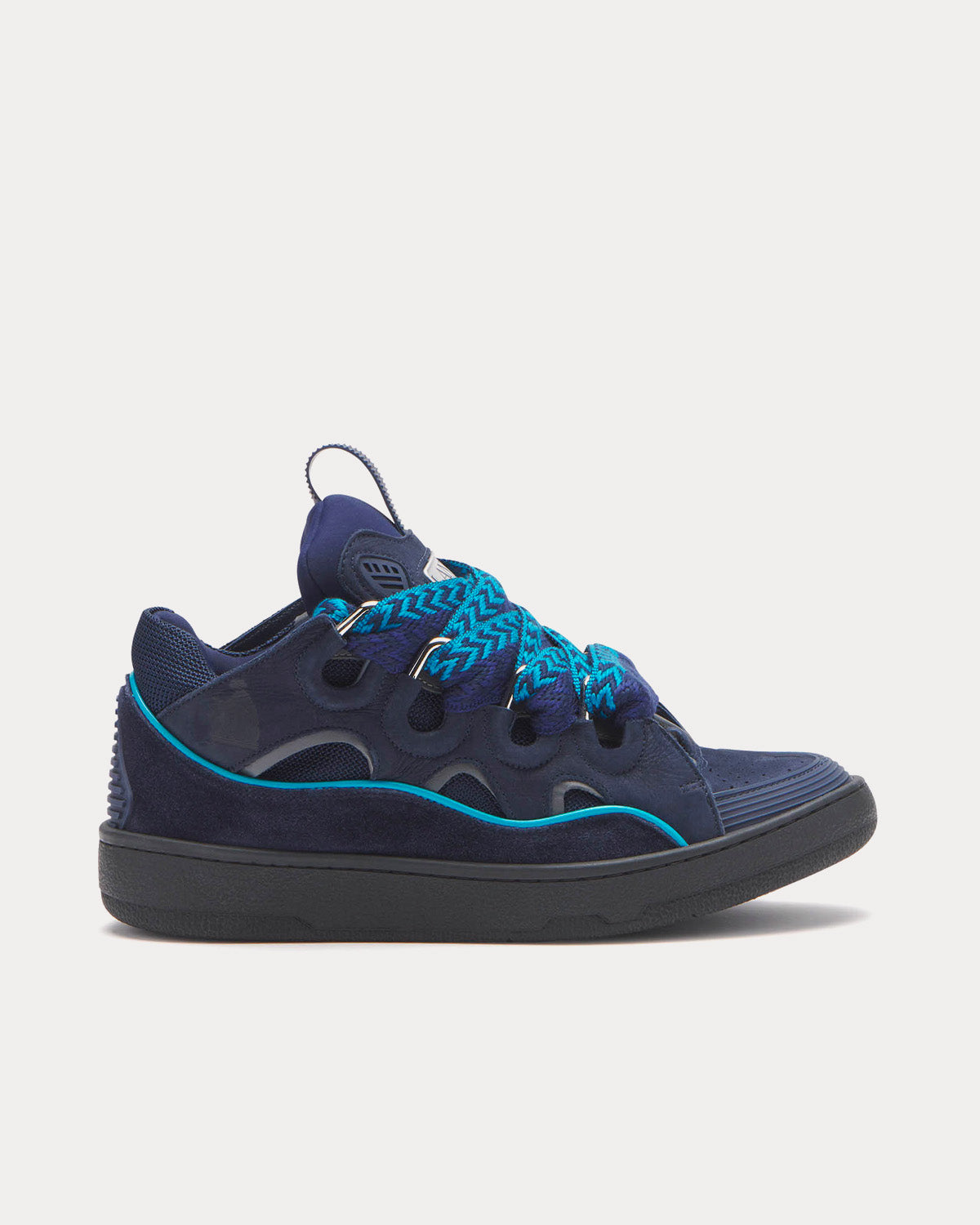 Lanvin Curb Leather Navy Blue Low Top Sneakers - Sneak in Peace