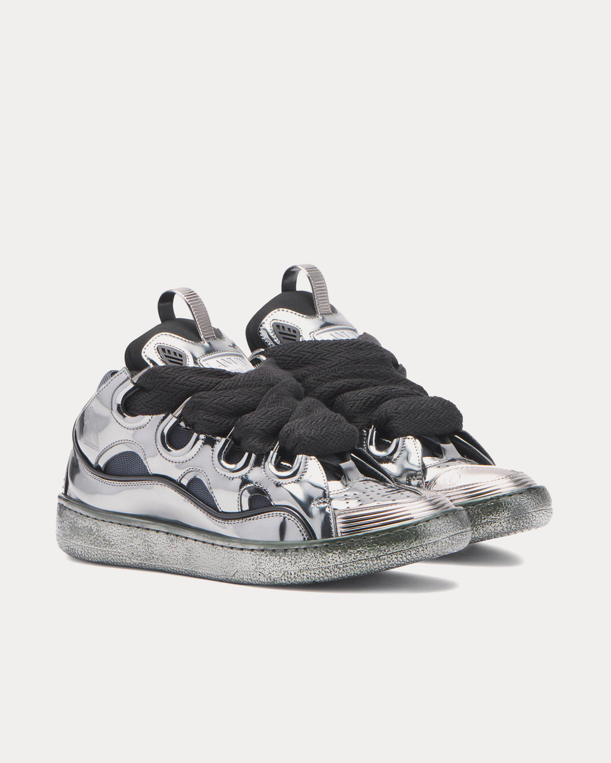 Lanvin Curb Metallic Silver Low Top Sneakers - Sneak in Peace