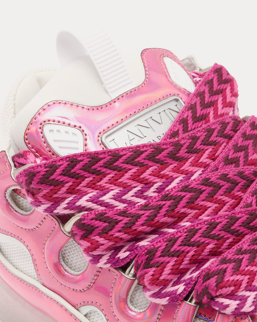 Lanvin Curb Metallic Leather Pink / White Low Top Sneakers - Sneak in Peace