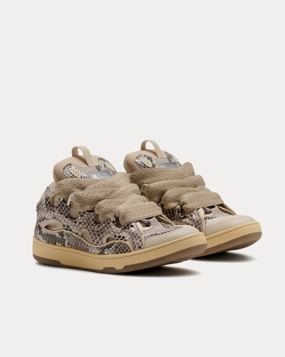 Lanvin Curb Python Print Beige Low Top Sneakers - Sneak in Peace