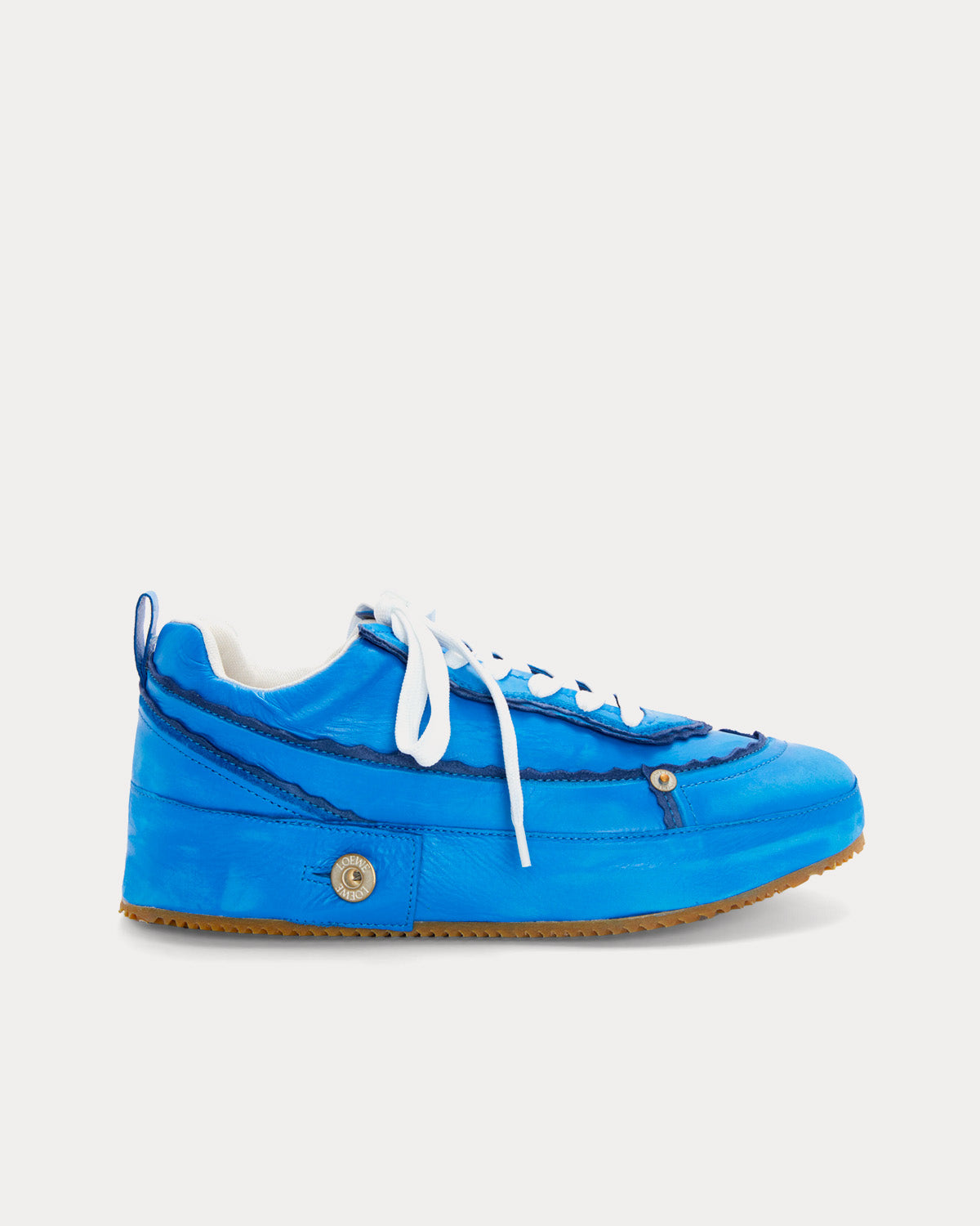 Loewe Men's Deconstructed Calfskin Blue Low Top Sneakers & Trainers