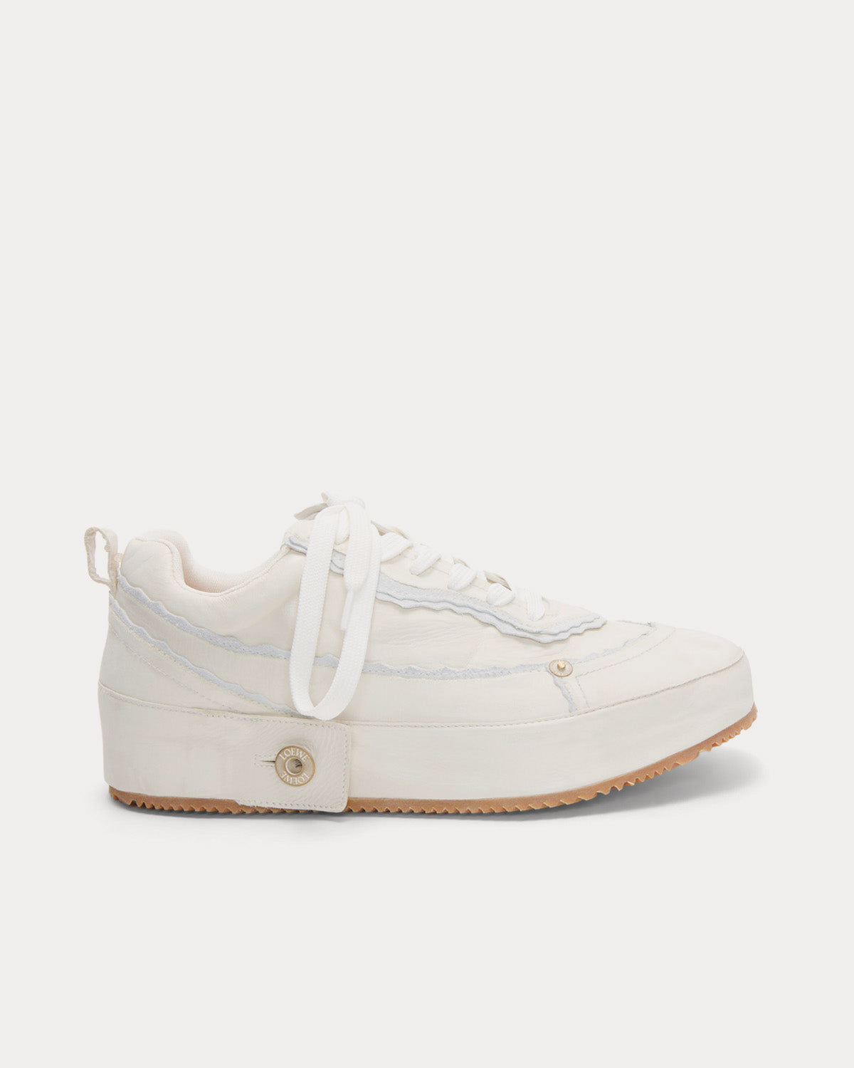 Loewe Men's Deconstructed Calfskin White Low Top Sneakers & Trainers