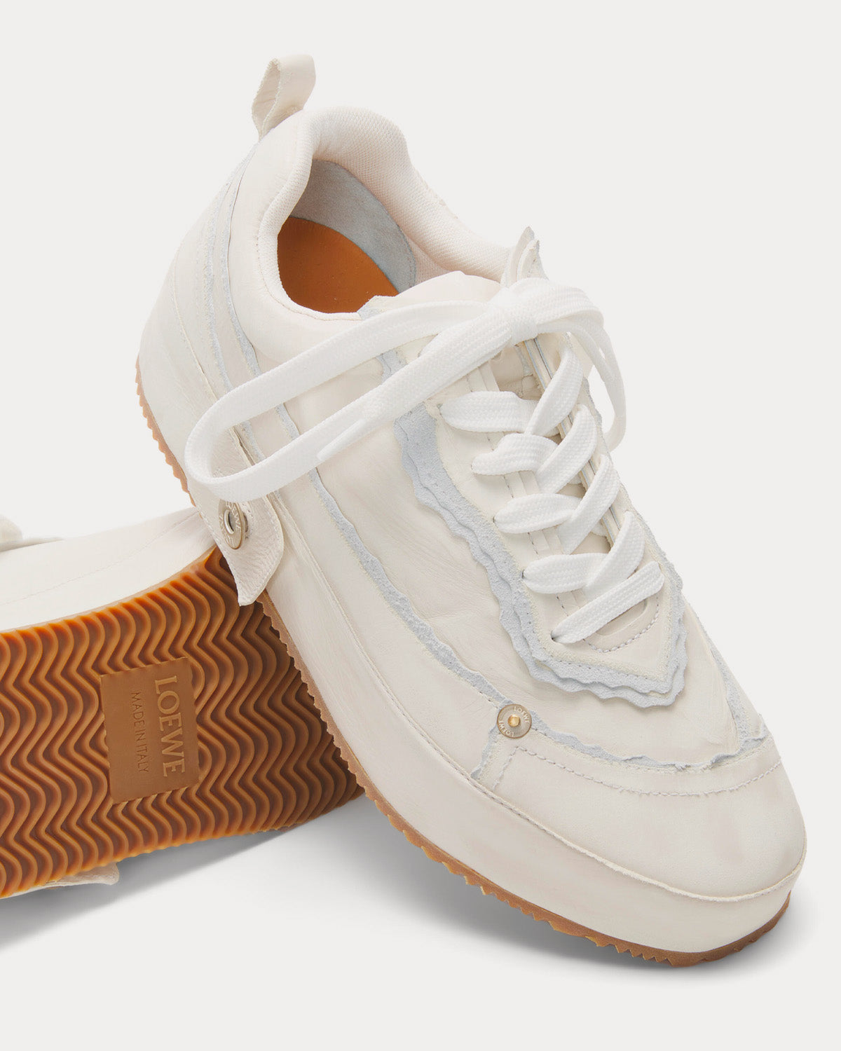Loewe Deconstructed Calfskin White Low Top Sneakers - Sneak in Peace