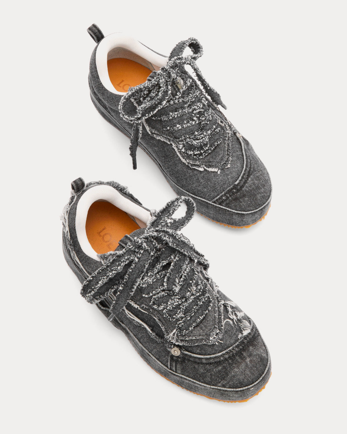 Loewe Women's Deconstructed Sneaker in Denim Washed Grey Low Top ...