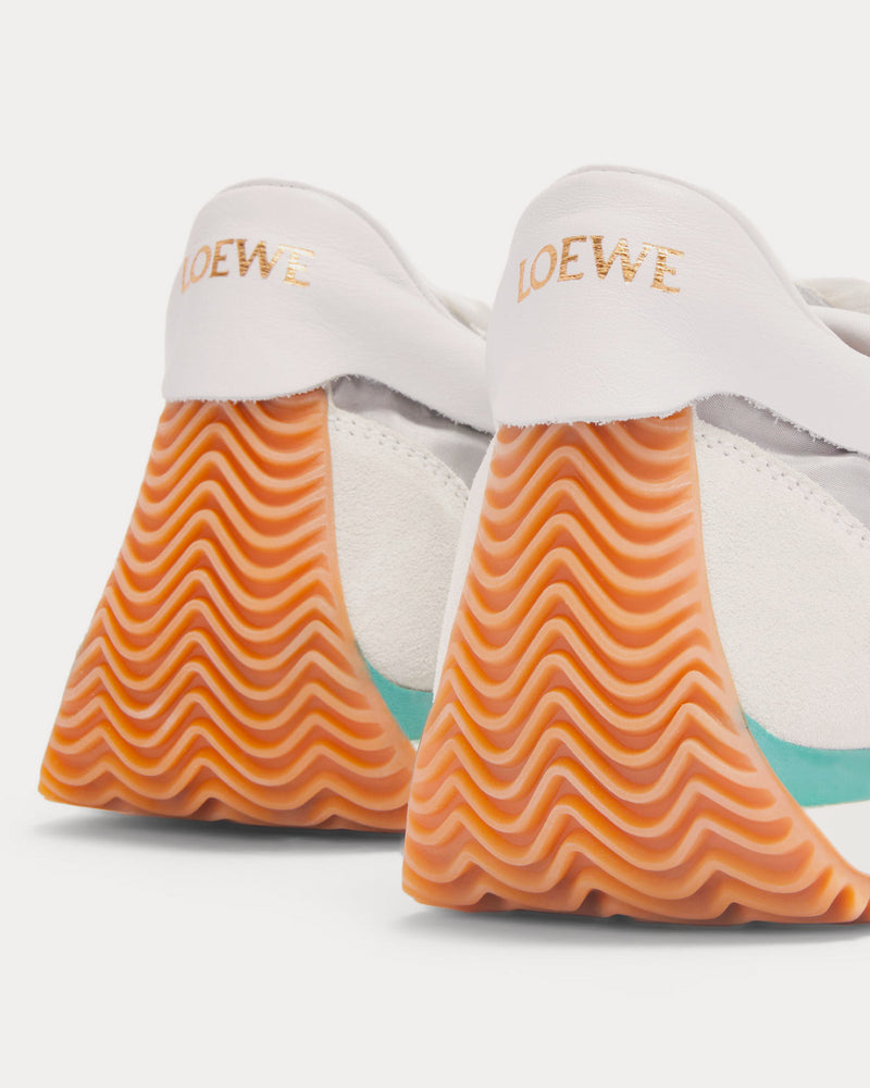 Loewe Women's Flow Runner in Technical Mesh & Suede Silver / White ...