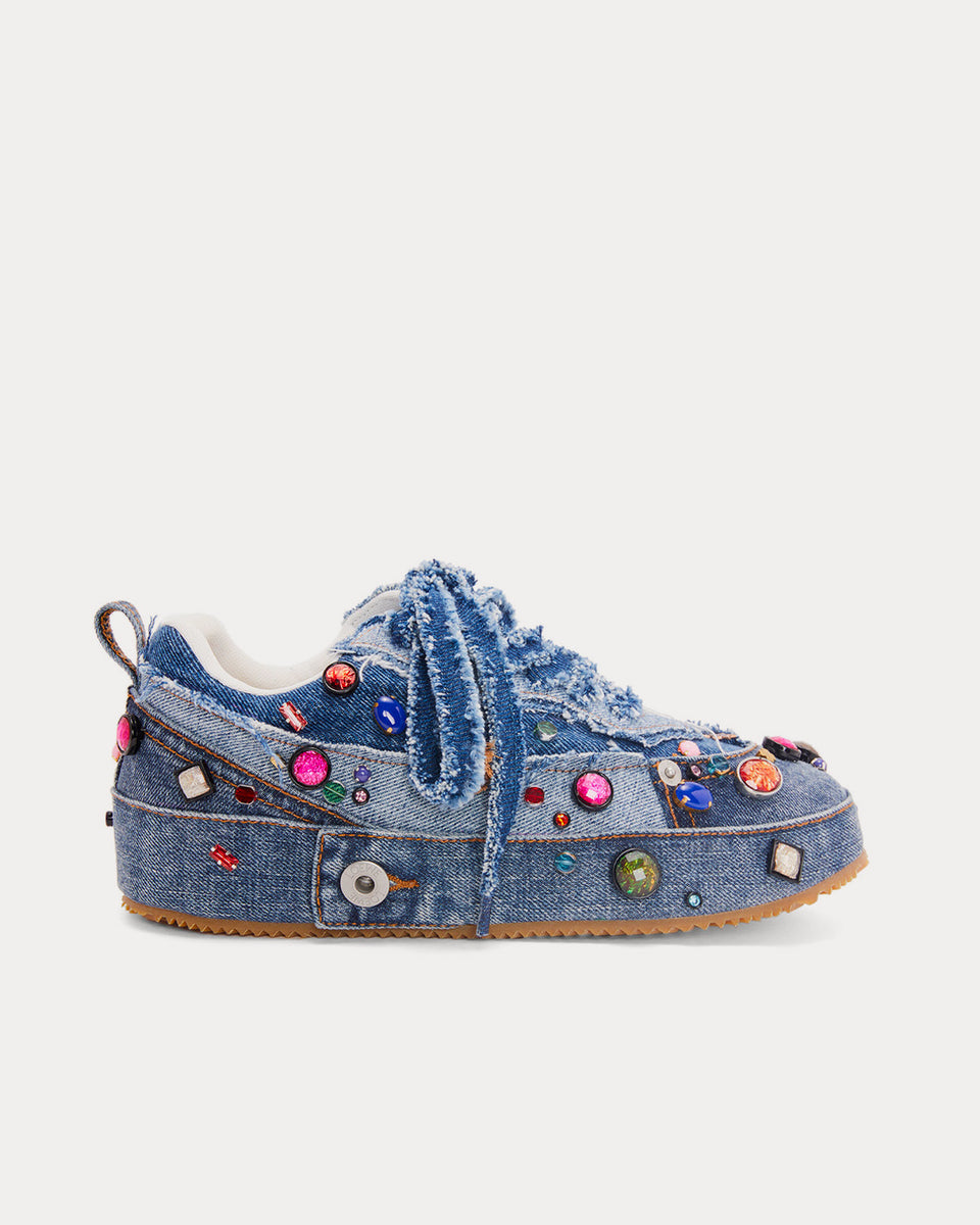 Loewe x Howl's Moving Castle Embellished Deconstructed Denim Low Top ...