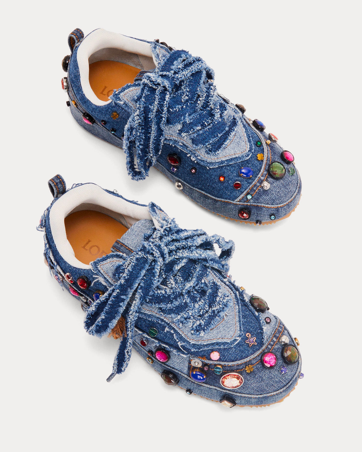 Loewe Unisex x Howl's Moving Castle Embellished Deconstructed Denim Low ...