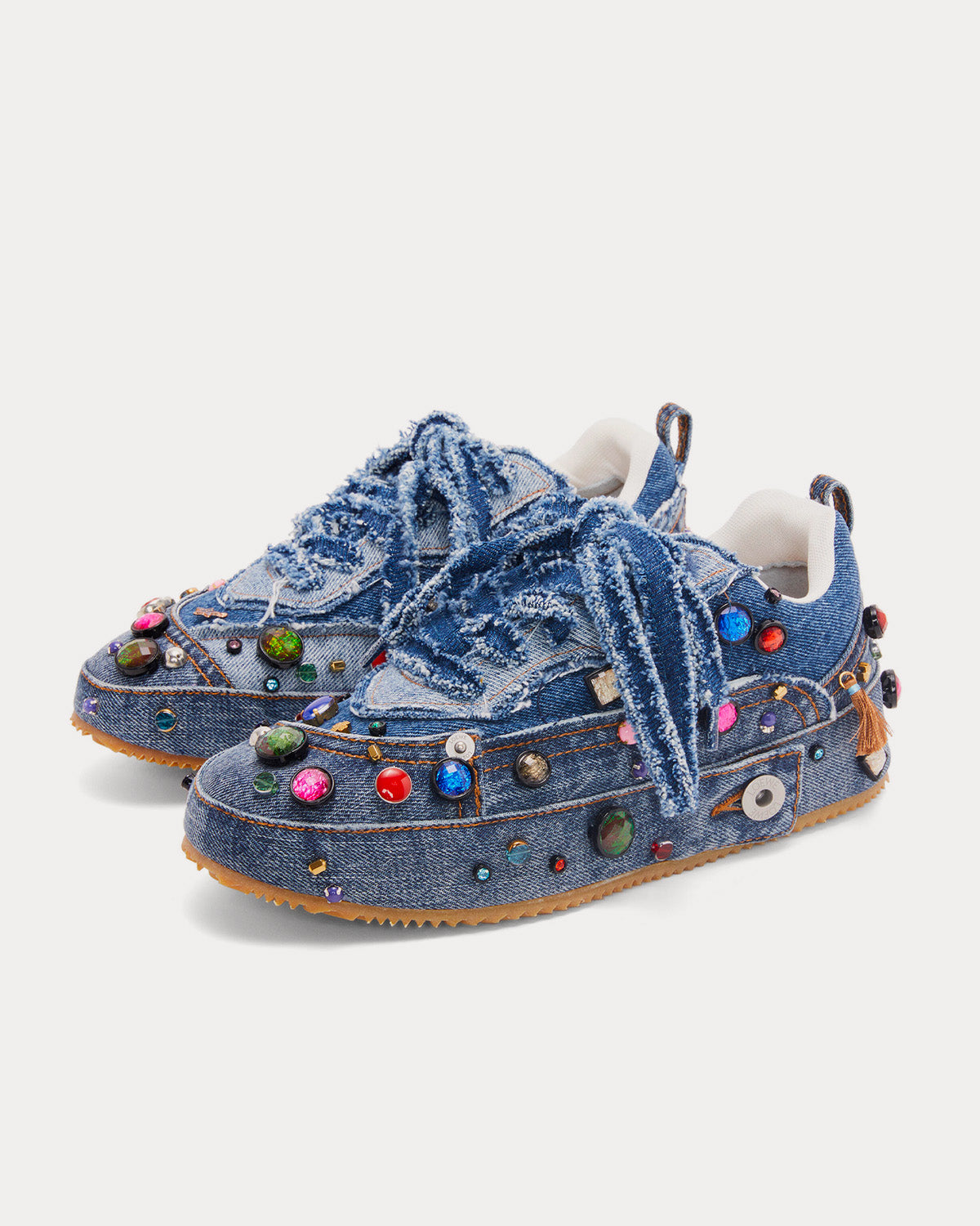 Loewe Unisex x Howl's Moving Castle Embellished Deconstructed Denim Low ...