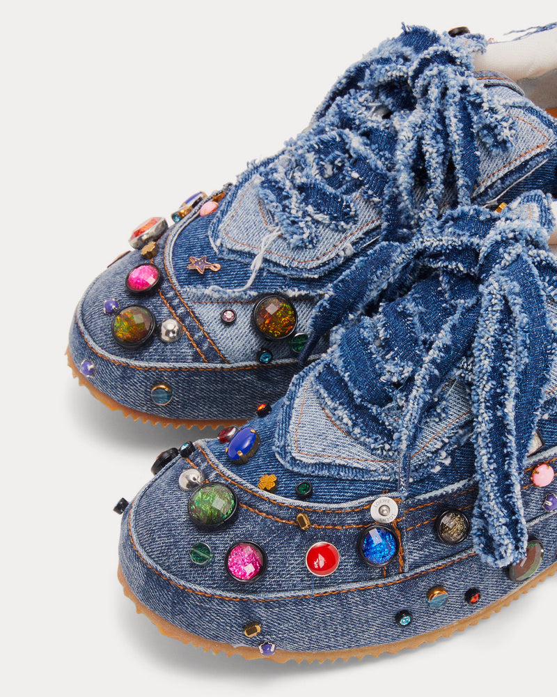 Loewe Unisex x Howl's Moving Castle Embellished Deconstructed Denim Low ...