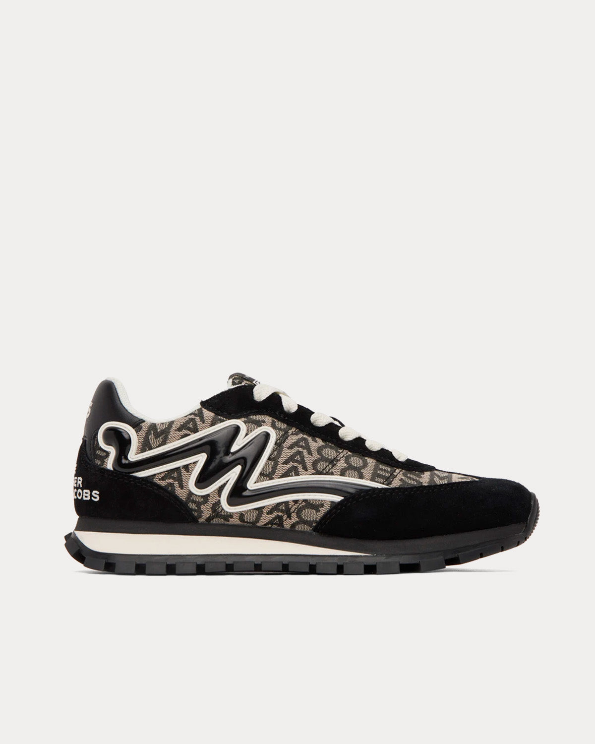 Marc Jacobs Monogram Leather Jogger Black / White Low Top Sneakers ...