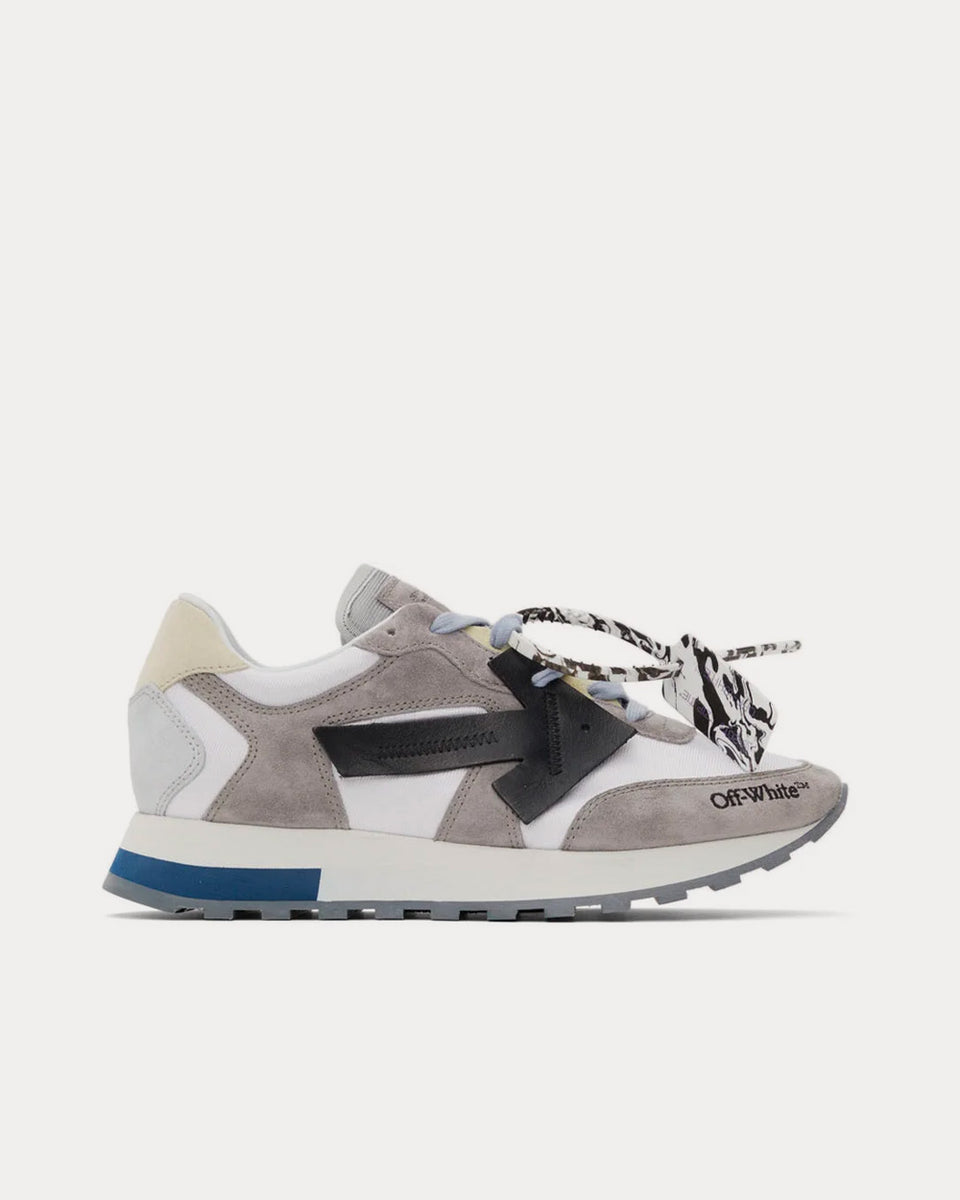 Off-White Runner Logo Suede Grey / Black Low Top Sneakers - Sneak in Peace