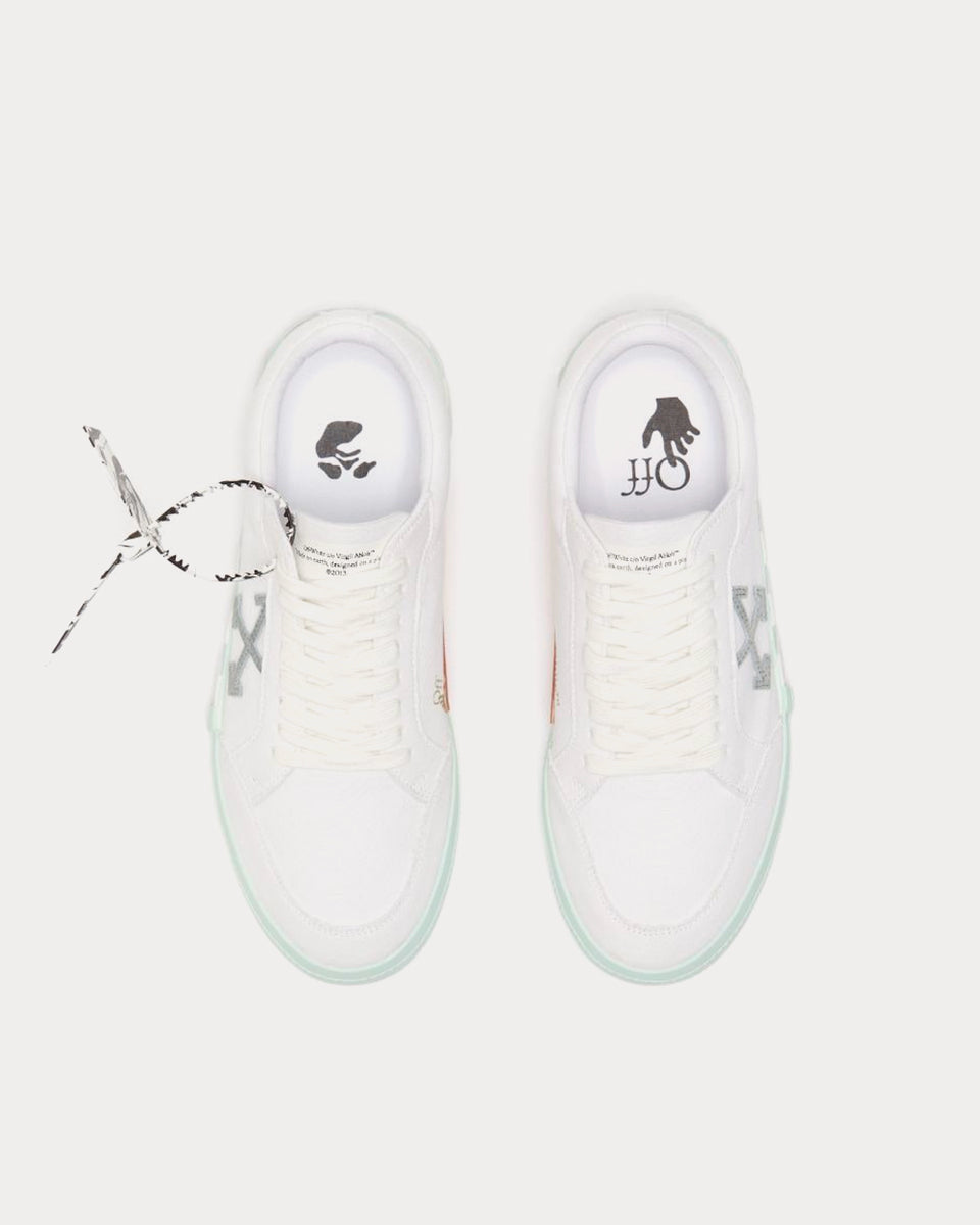 Off-White Vulcanized White / Mint Low Top Sneakers - Sneak in Peace